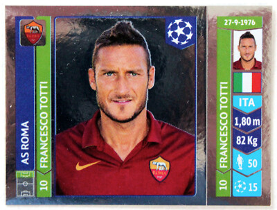 Panini Foil Sticker Card Francesco Totti # 408 Champions League CL 2014 ...