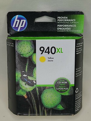 Genuine HP 940XL Yellow Ink (C4909AN), High Yield NEW SEALED Box12/2017 ...