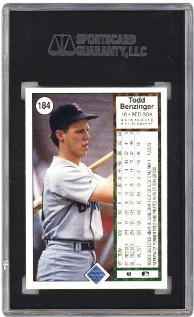 1989 Upper Deck Todd Benzinger #184 Baseball SGC 8 | eBay
