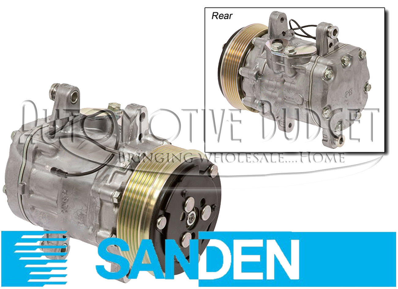 Sanden 7176 Compressor w/Clutch - 6GR SD7B10 Swing Mount - NEW OEM | eBay