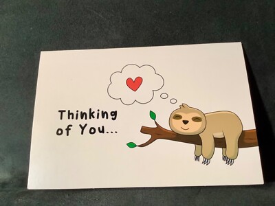 Thinking of You Encouragement Greeting Card Sloth | eBay