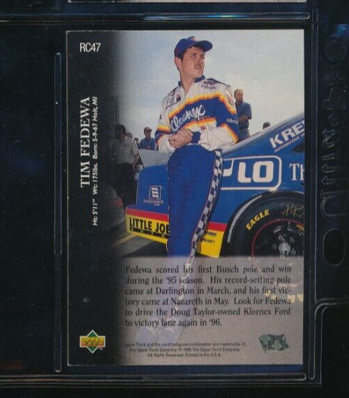 1996 Upper Deck #RC47 Tim Fedewa Ford Thunderbird Signed Autograph ...