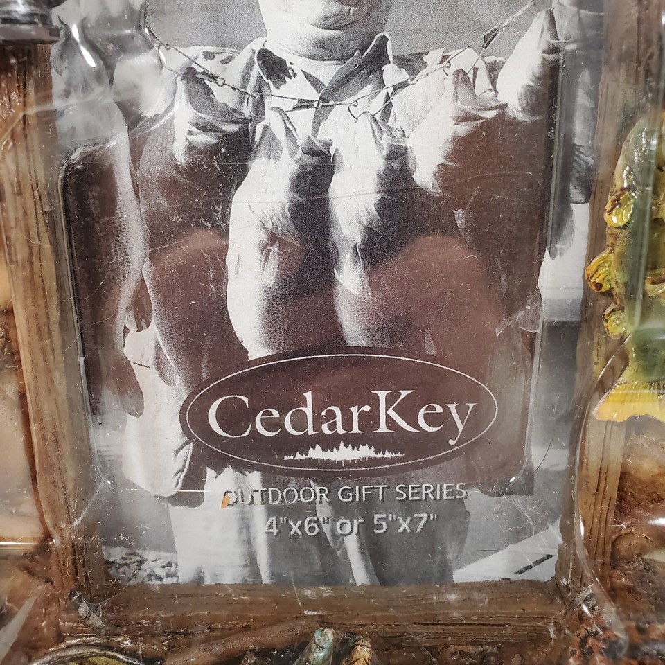 Cedar Key Large Stone Fishing Theme Picture Frame 4x6 & 5x7" Free ...