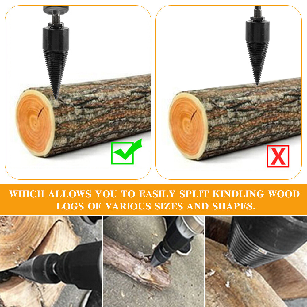 32mm Heavy Duty Wood Efficient Firewood Log Splitter 4pcs Drill Bit ...