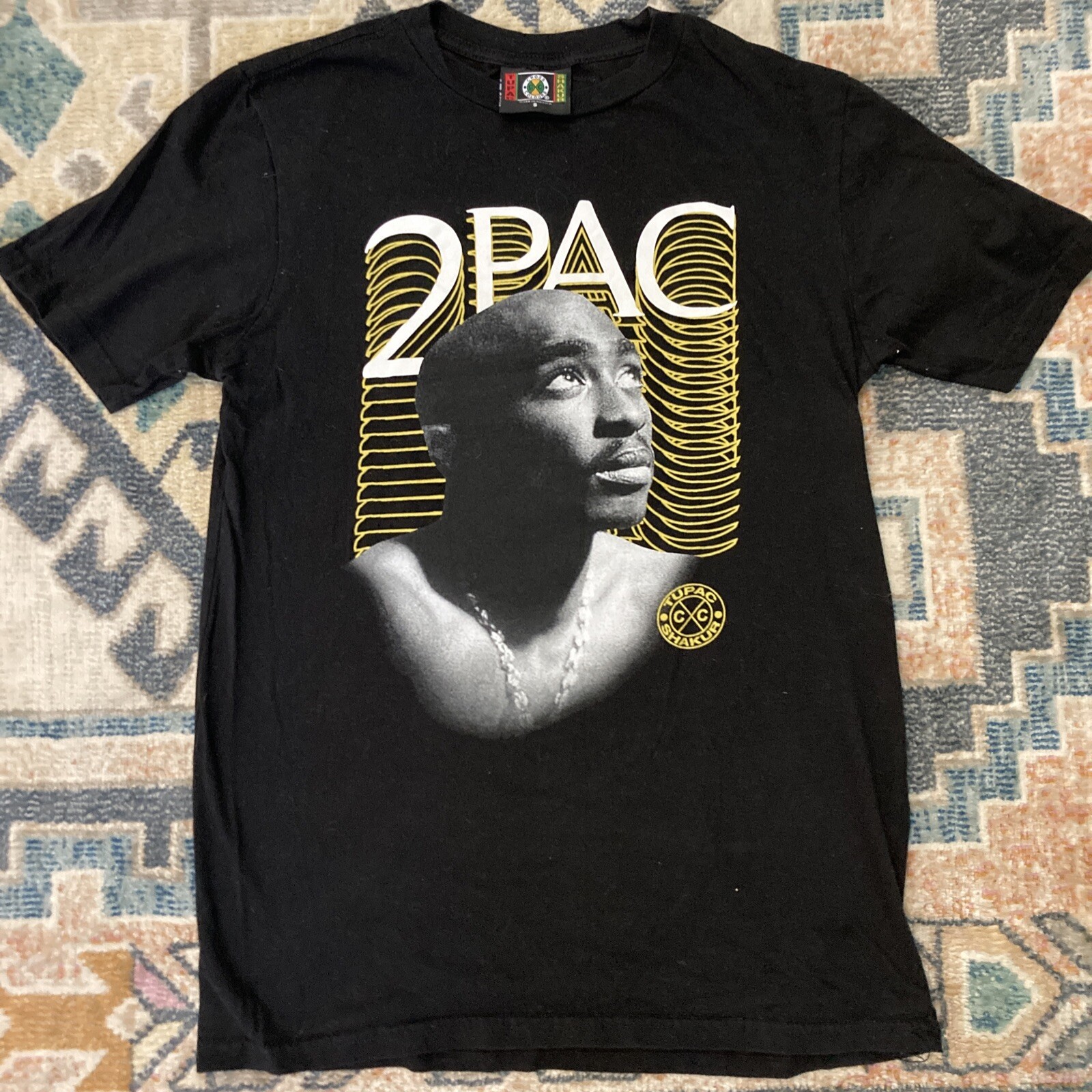 Authentic Cross Colours Tupac Shakur 2 PAC Black T S… - Gem