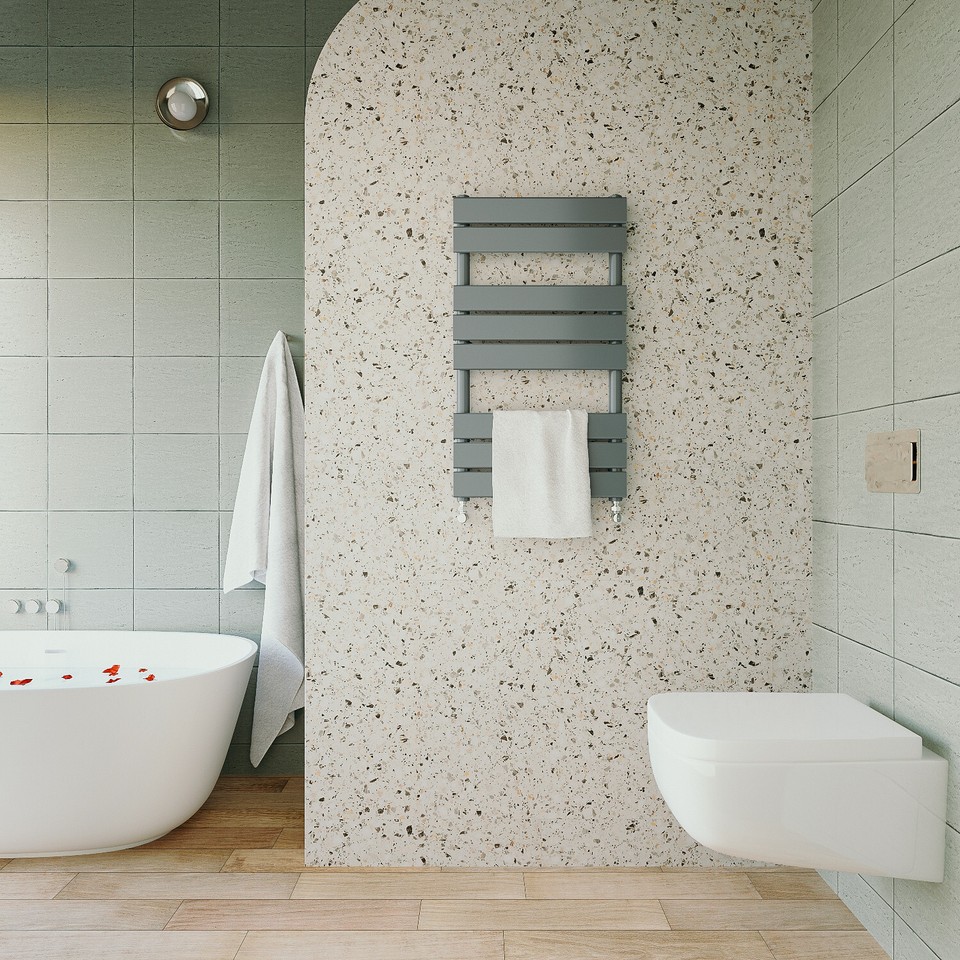 Designer Anthracite Vertical Flat Panel Bathroom Towel Rail Radiator ...