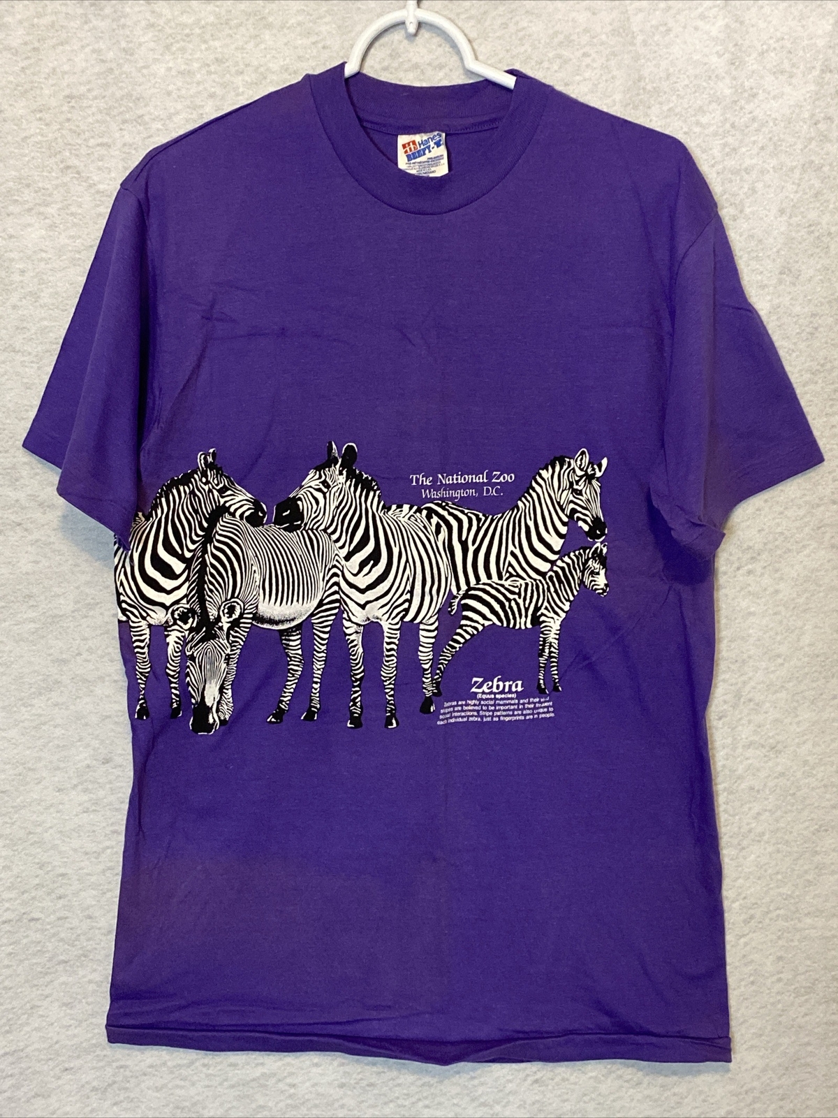 Vintage Single Stitch Nation Zoo Washington DC Zebra … - Gem