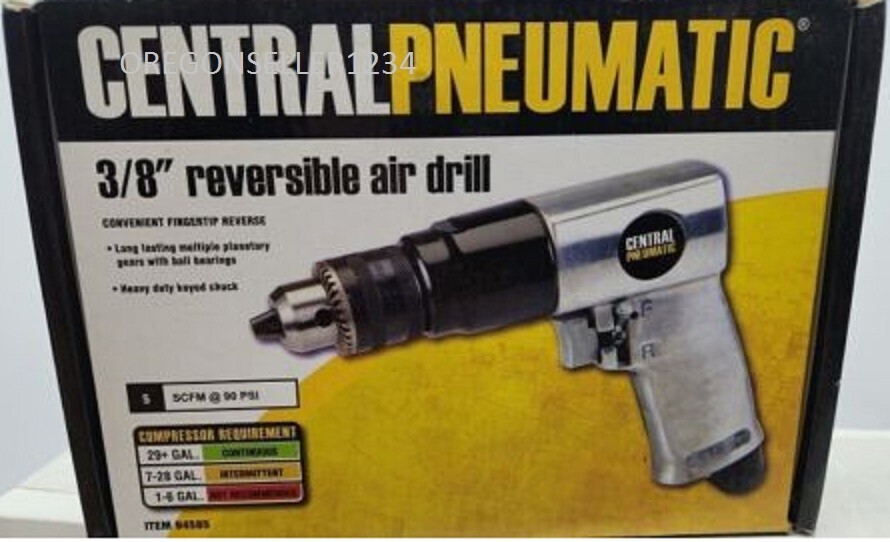NEW 3/8 in. Reversible Air Drill JACOBS chuck and key 1700 RPM ...