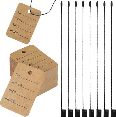500 Kraft Brown Price Tags With Strings For Clothing Jewelry And Toy ...