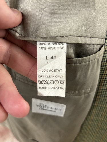 Varteks International Blazer Jacket Virgin Wool Check Plaid Mens 44” 46 ...