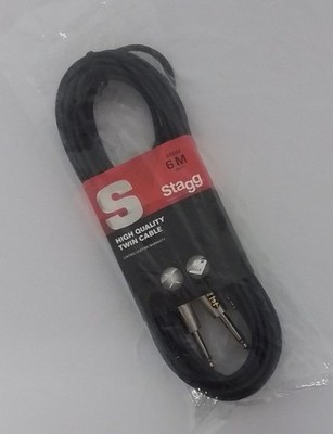 Stagg Audio Cable Twin Cable 6m 6.35mm Jack for Music and Recording ...