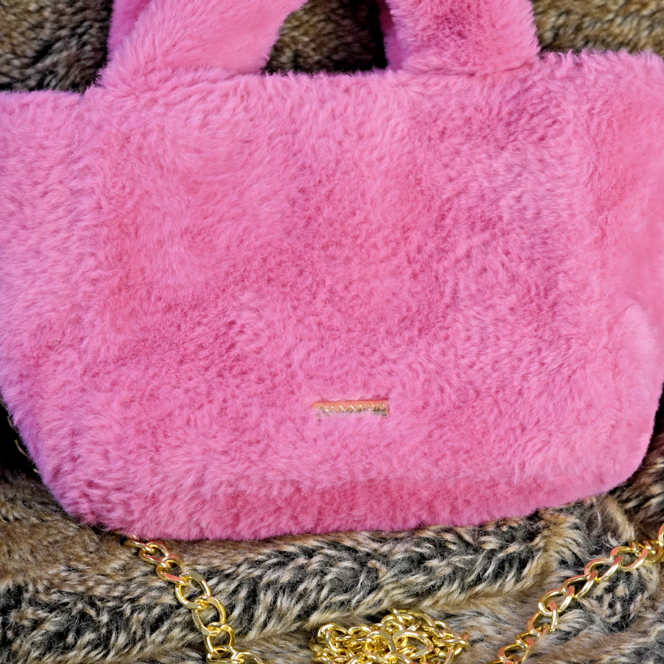 Skinnydip x Barbie Pink Grab Bag Fluff Fur Mini Tote 2023 Limited Added ...