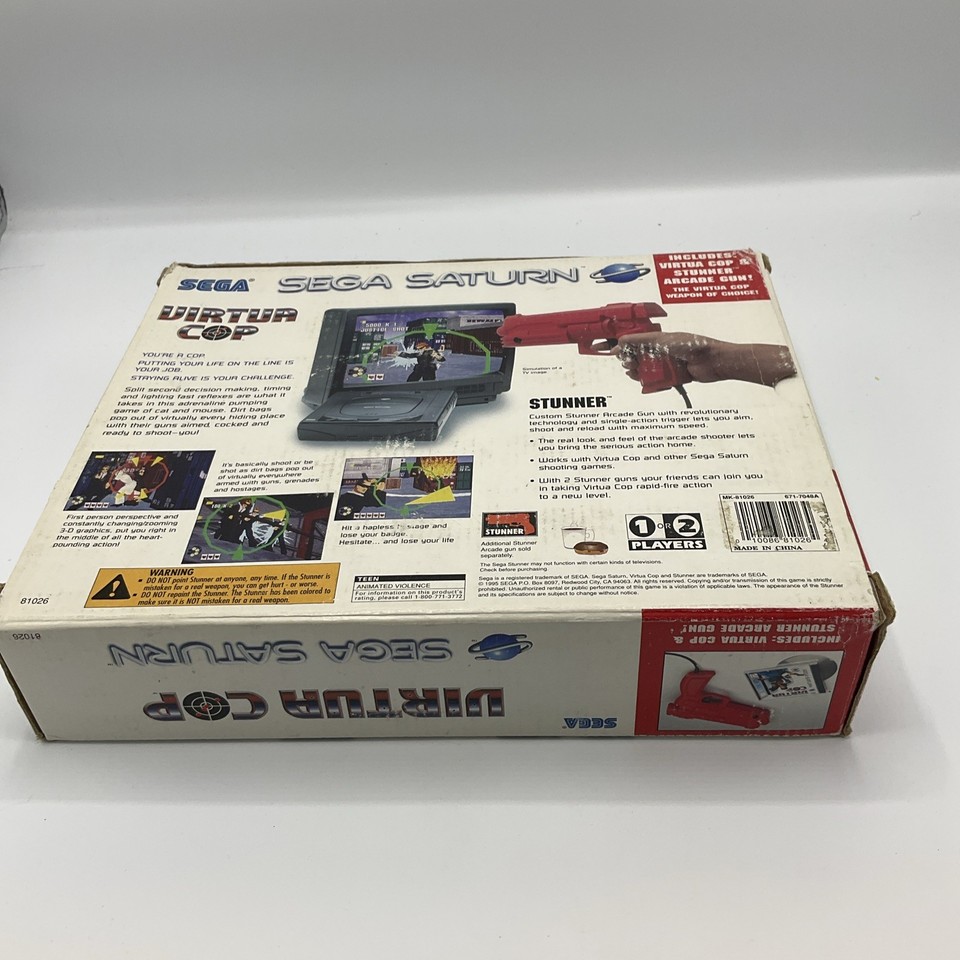Sega Saturn Virtua Cop Stunner Light Gun Bundle - Complete Game Sealed ...