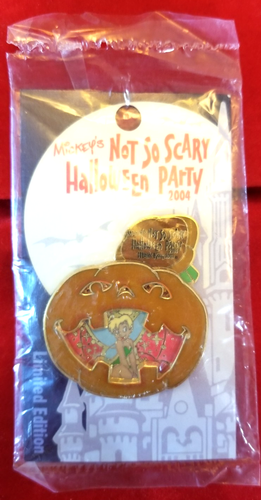 Disney WDW Not So Scary Tink Tinker Bell Pumpkin Pin Halloween 2004 ...
