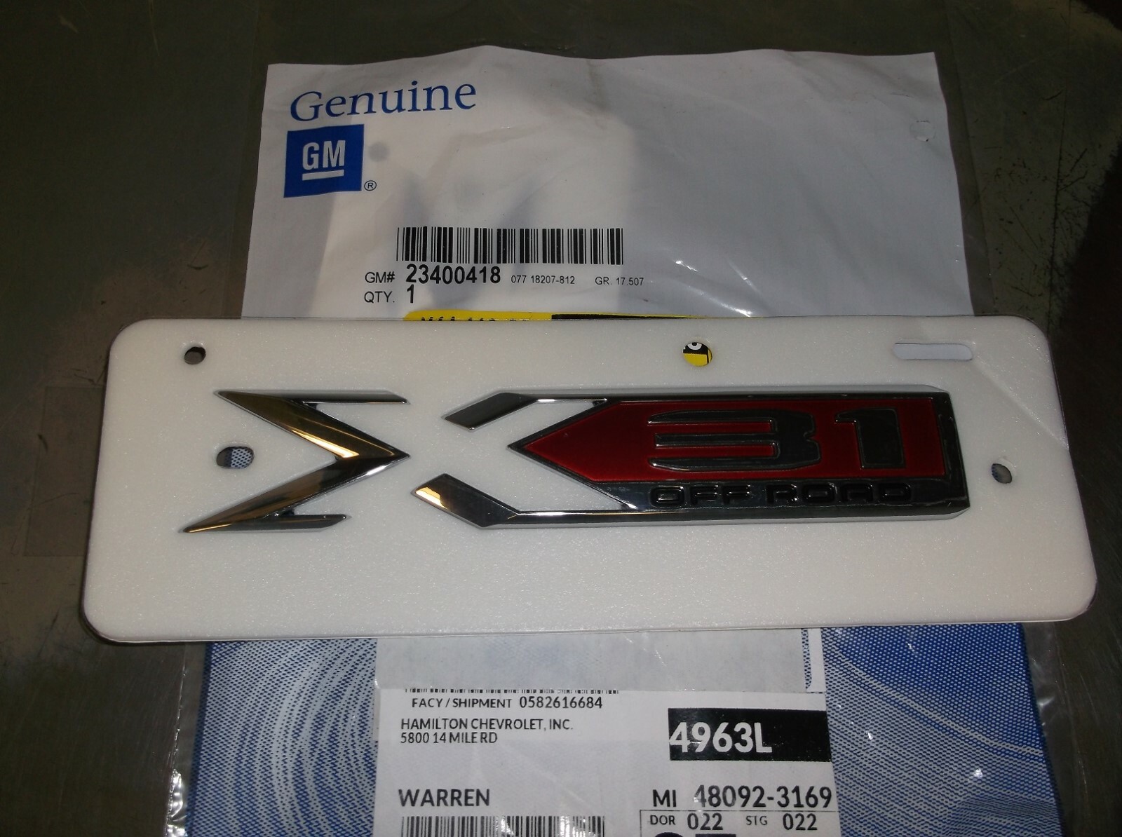 GMC Sierra "X 31" OFF ROAD Genuine GM~Chrome Bed Emblem~84682662~2019 ...