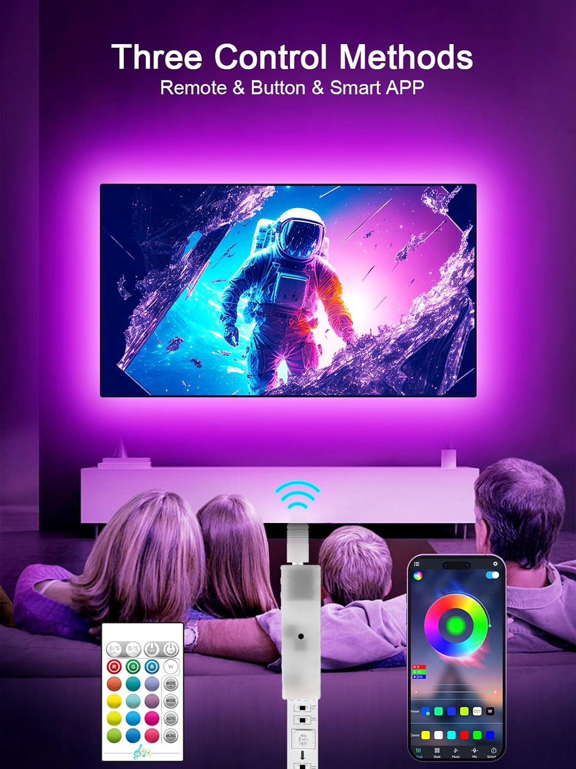 TV Light Strip, Music Sync LED TV Backlight, for 32-50 Inch TV, LED TV ...