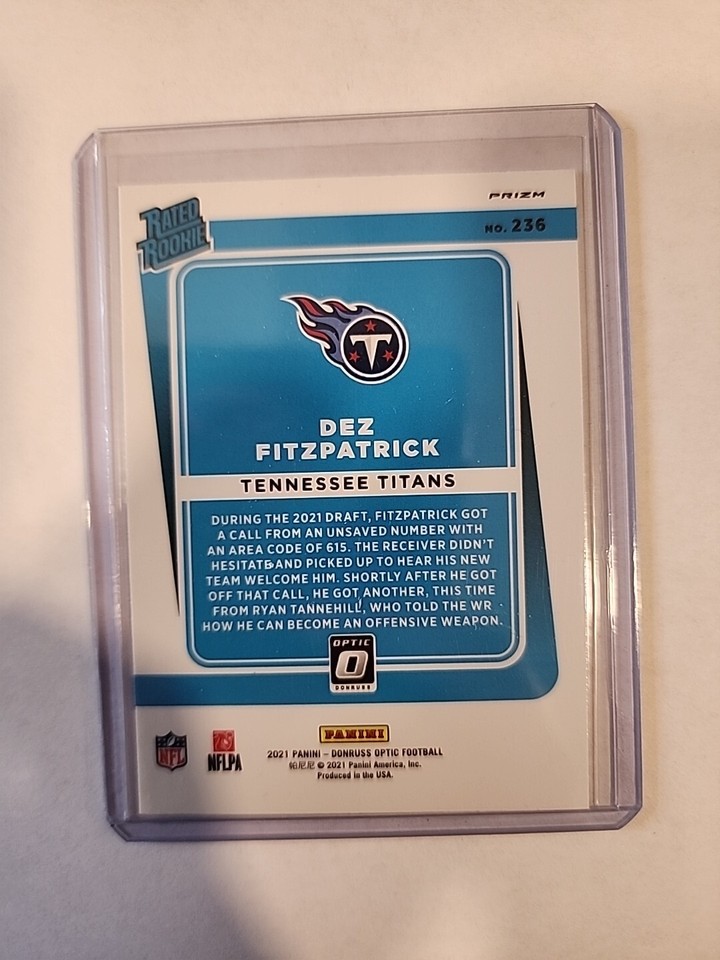 2021 Donruss Optic #236 Dez Fitzpatrick Rated Rookie Silver Prizm Card ...