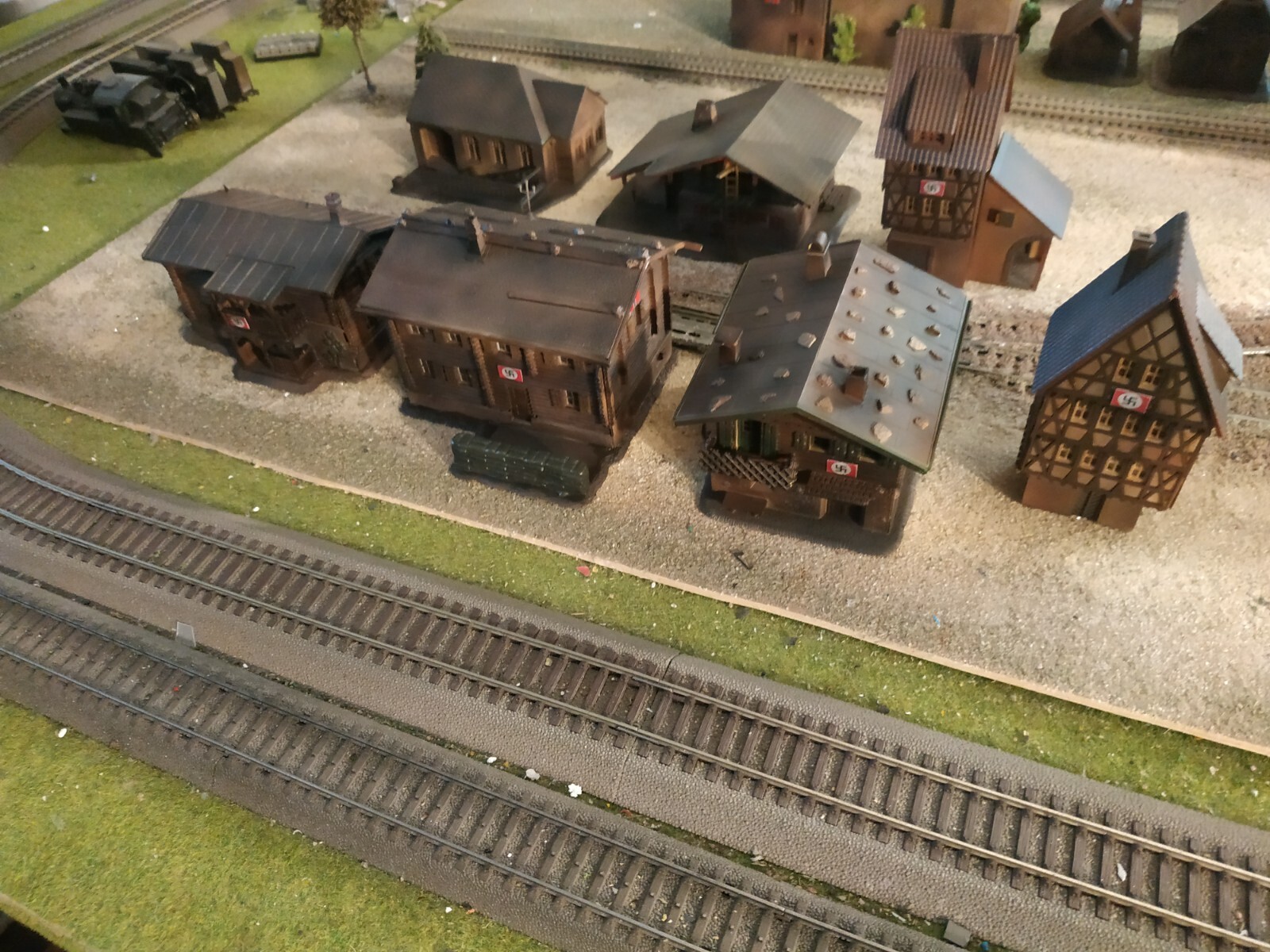 KIBRI, POLA, FALLER, SEVEN BUILDINGS FOR WWII MILITARY THEMES, SCALE HO ...