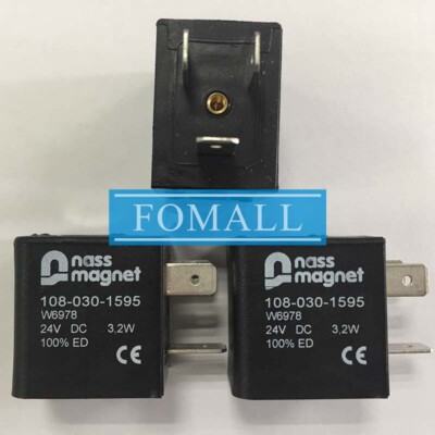 QTY:1 New For nass magnet solenoid valve coil 108-030-1595 W6978 24V DC ...