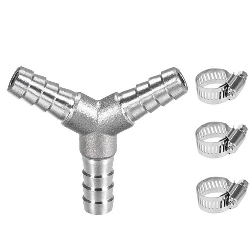 Stainless Steel 5/8" Hose Barb Y Barbed Fitting 3 Way Wye Adapter with ...