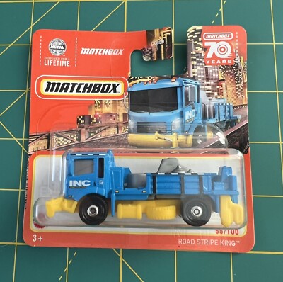 2023 MATCHBOX ROAD STRIPE KING MBX METRO 55/100 BLUE CONSTRUCTION SHORT ...