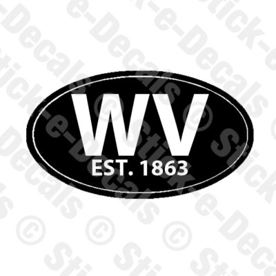 WEST VIRGINIA STATE OVAL EST 1863 WV State Oval Vinyl Decal 2 Styles | eBay