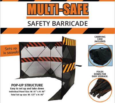 Multi-Safe, Portable Safety Barricade & Debris Containment (w/ carrying ...