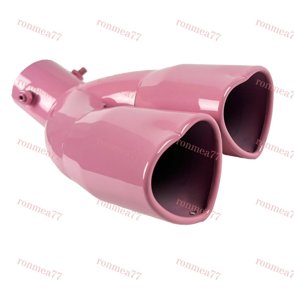 Heart Shaped Stainless Steel 63mm Car Dual Exhaust Tip Pink Tail ...