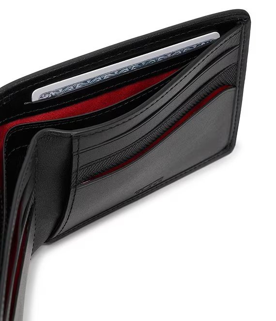 TUMI ALPHA SLG DOUBLE BILLFOLD RFID WALLET BLACK/RED#01192233DRED2-NWT ...