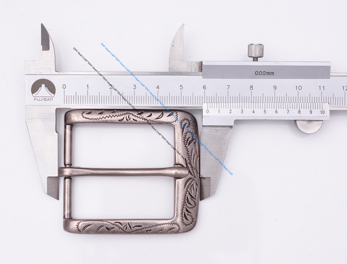 Retro Flower Carved Antique Silver Prong Pin Buckle Men Leather Belt ...