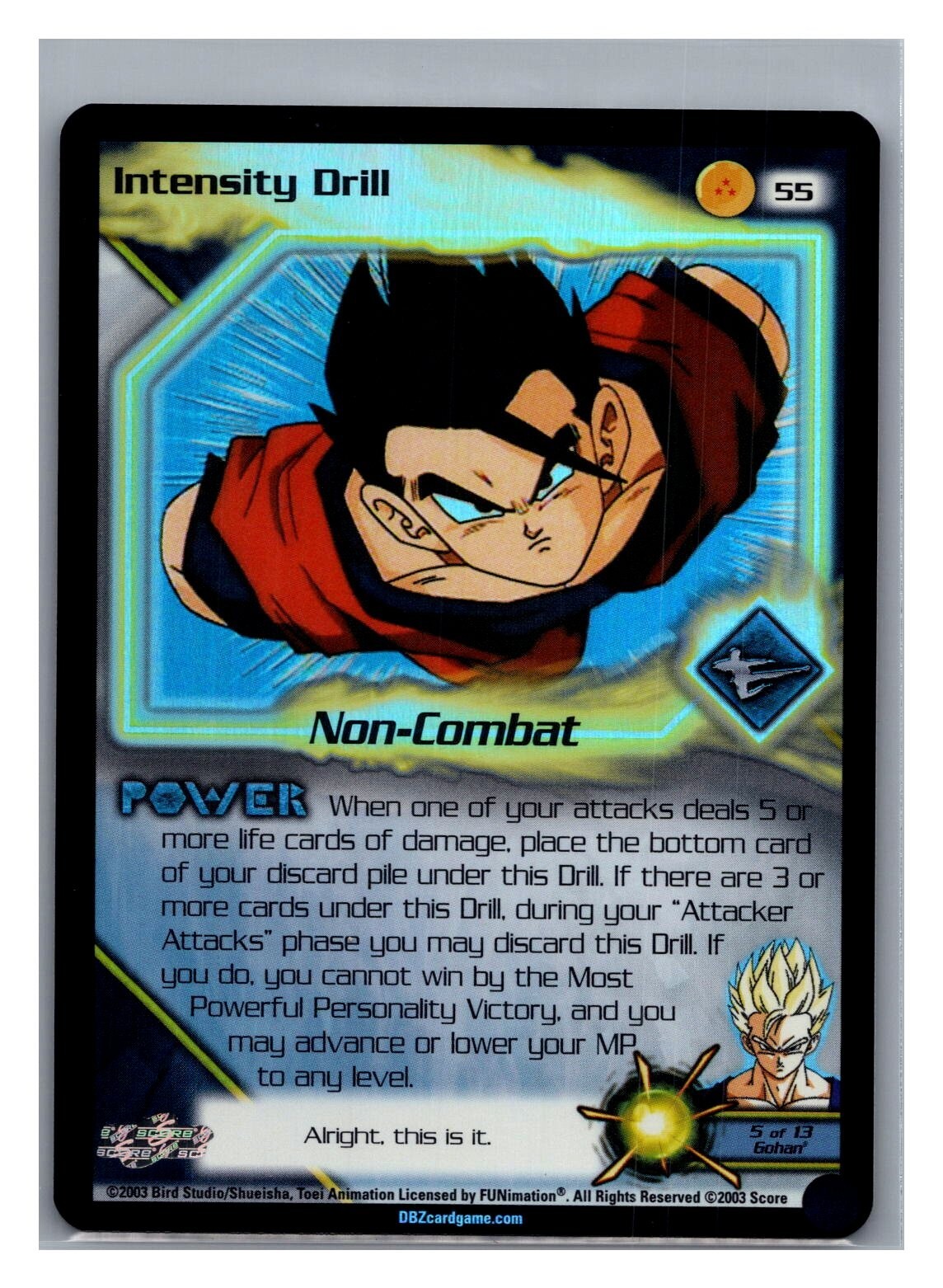 1x DBZ CCG INTENSITY DRILL 55 HOLO FOIL UNCOMMON FUSION SAGA DRAGON ...