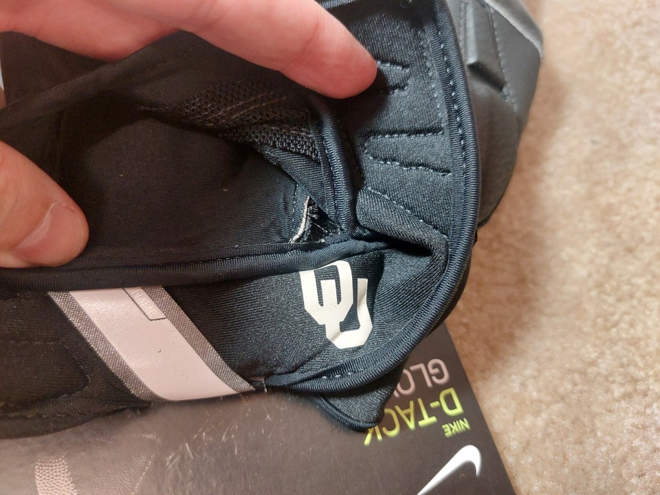 NIKE JORDAN D-TACK 6.0 NCAA OKLAHOMA SOONERS LINEMAN FOOTBALL GLOVES ...