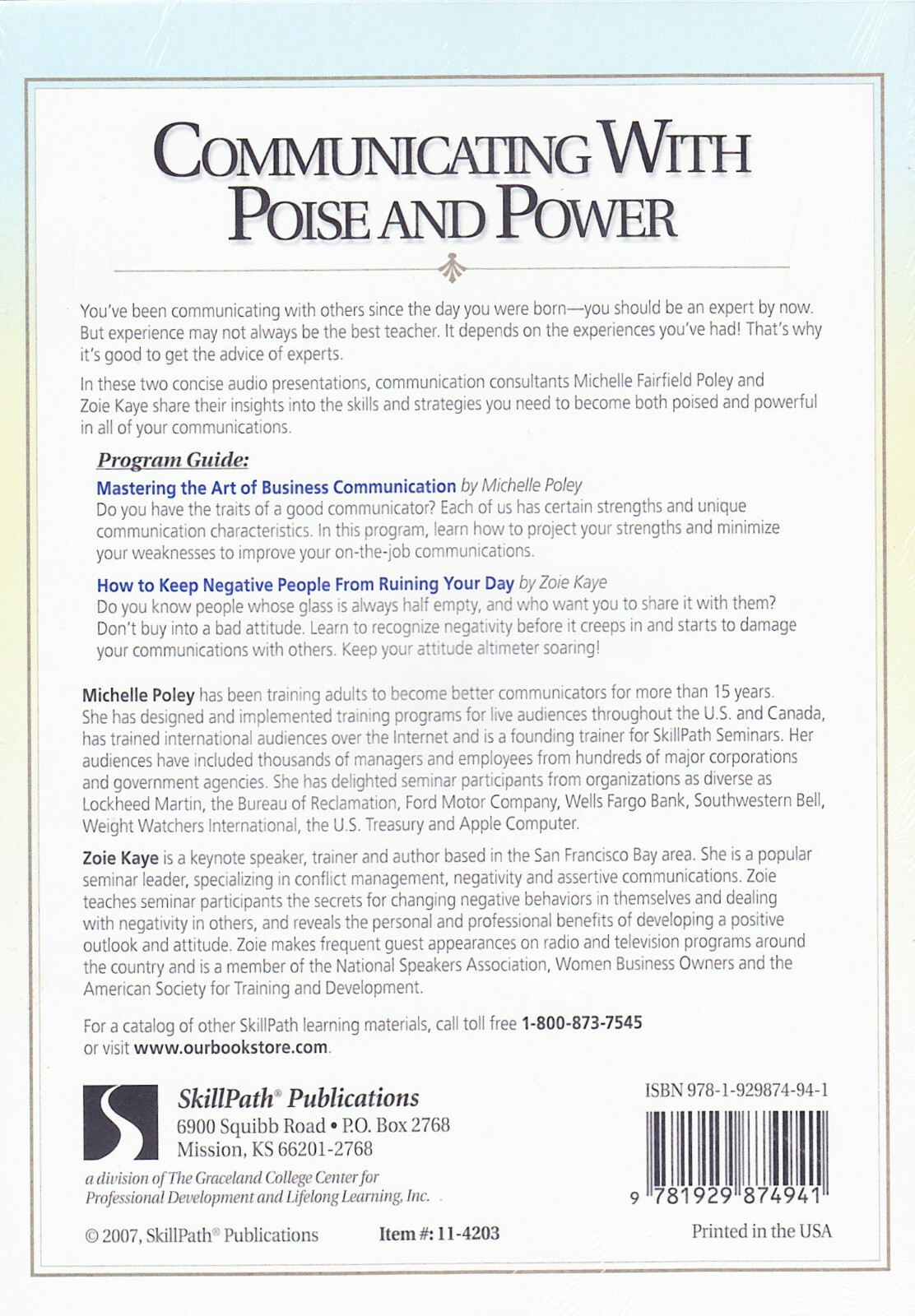 Communicating With Poise And Power [Audio CD] (2007) SkillPath ...