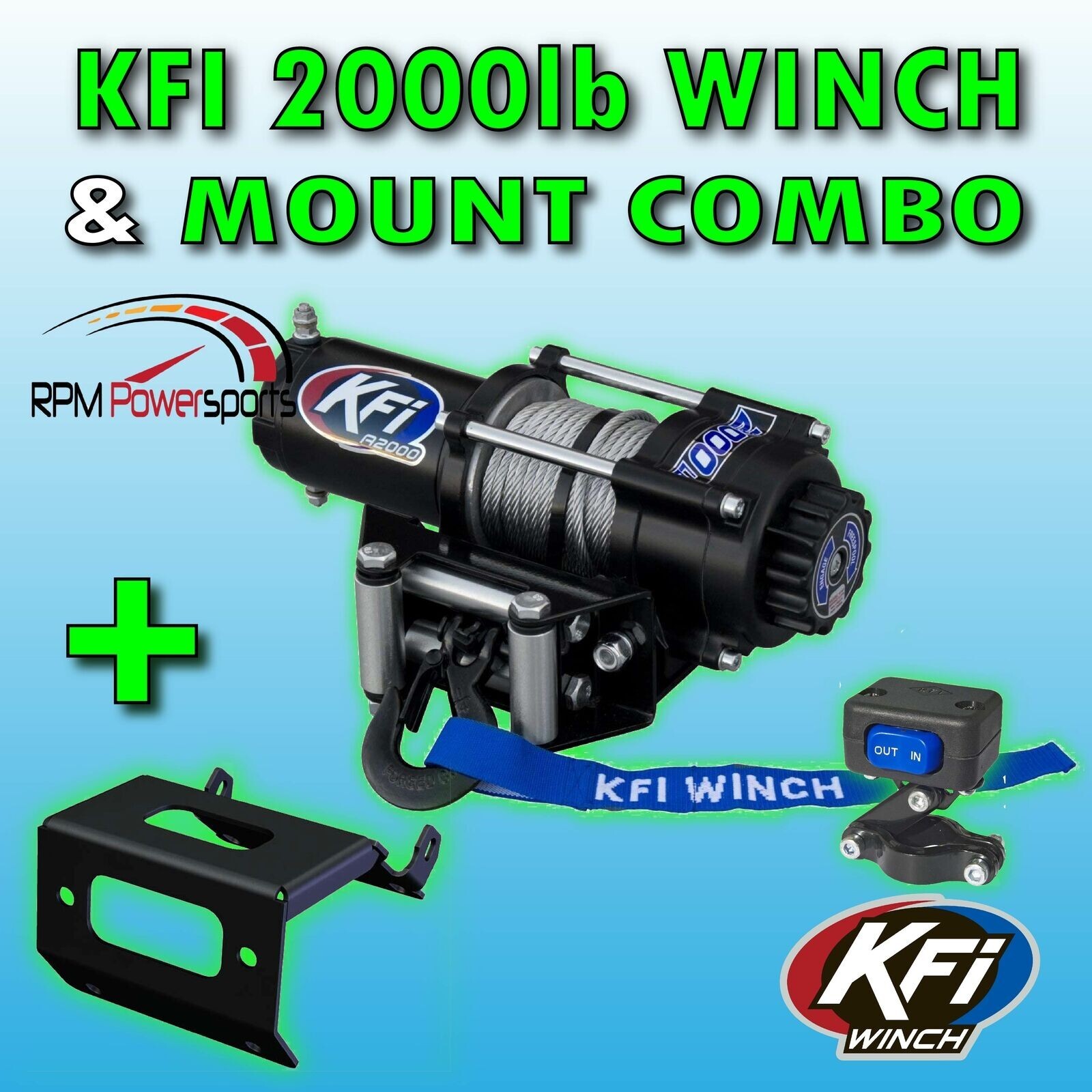 KFI 2000lb. Winch Kit '99-'24 Can-Am Outlander 450 500 570 650 ...