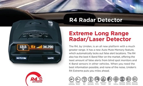 Uniden R4 Extreme Long Range Laser/Radar Detector, GPS, Camera Alerts ...