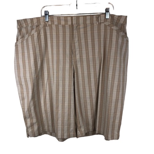 Croft & Barrow Plaid Tan Shorts Women’s 22W (Waist 44") Cotton Stretch ...