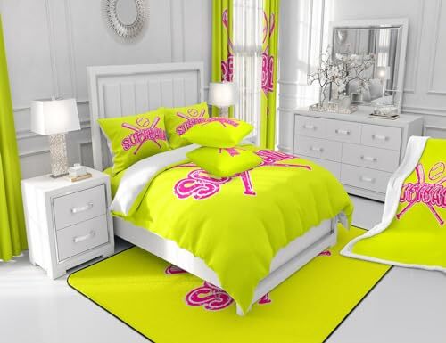 Softball Bedding Set,Ball Games Theme Comforter Cover Full 80"x90 ...