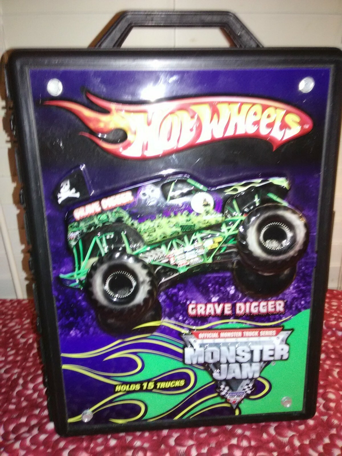 Grave Digger Monster Jam Case Hot Wheels Holds 15 Trucks Hot Rod Truck ...