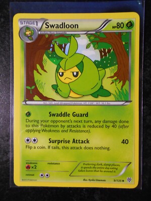 Swadloon 9/135 Pokemon card BW Plasma Storm uncommon NM | eBay