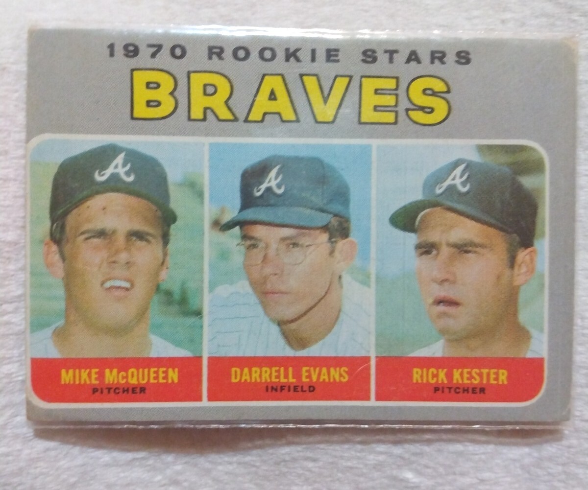 1970 Topps #621 Darrell Evand Mike McQueen Rick Kester Atlanta Braves ...
