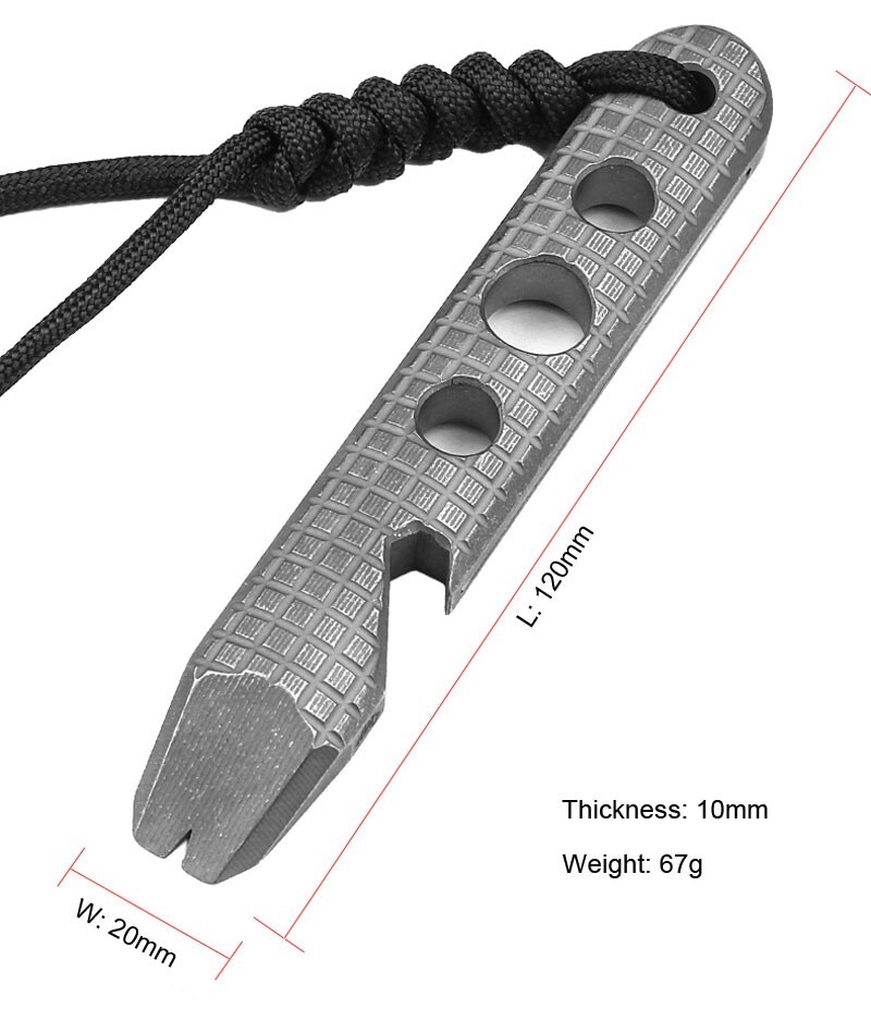 Titanium Pocket Pry Bar Crowbar EDC Bottle Opener Portable Outdoor ...