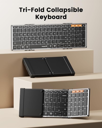 ProtoArc Backlit Foldable Keyboard, XK01 Plus Folding Portable ...