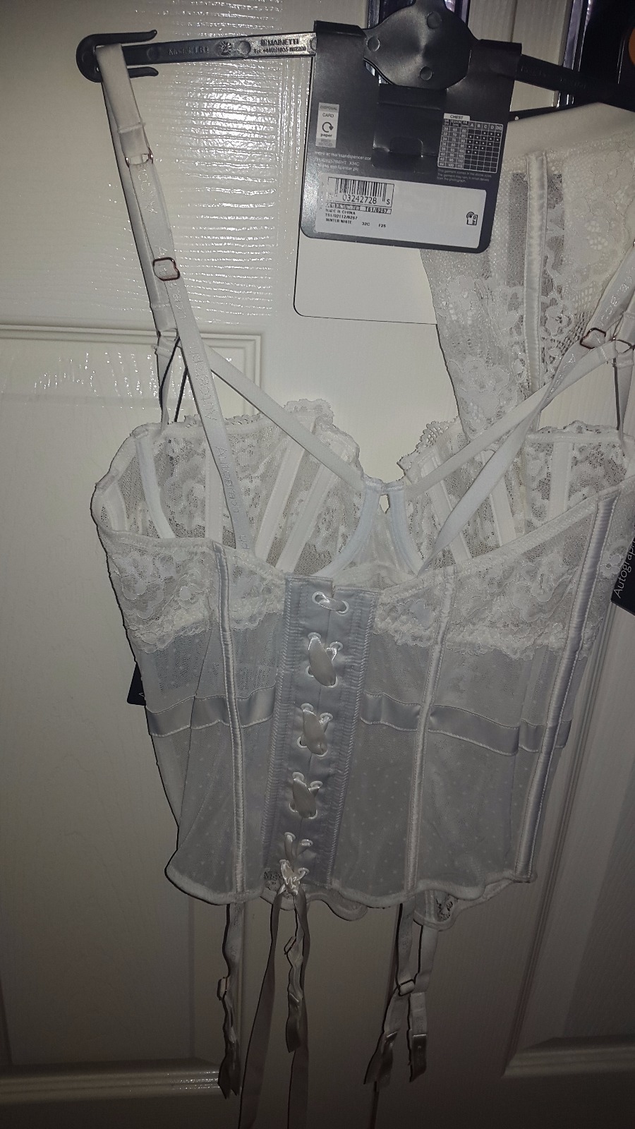 French Vintage Lace Basque & Suspender Belt - Bridal / Occasion ...