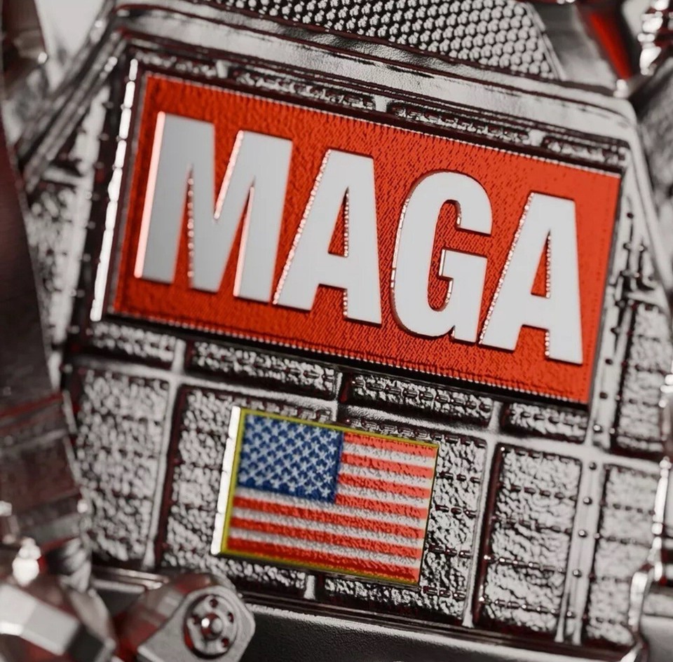 2024 MAGA DJ Trump Bulletproof Vest 2oz Silver Shaped Antiqued Art ...