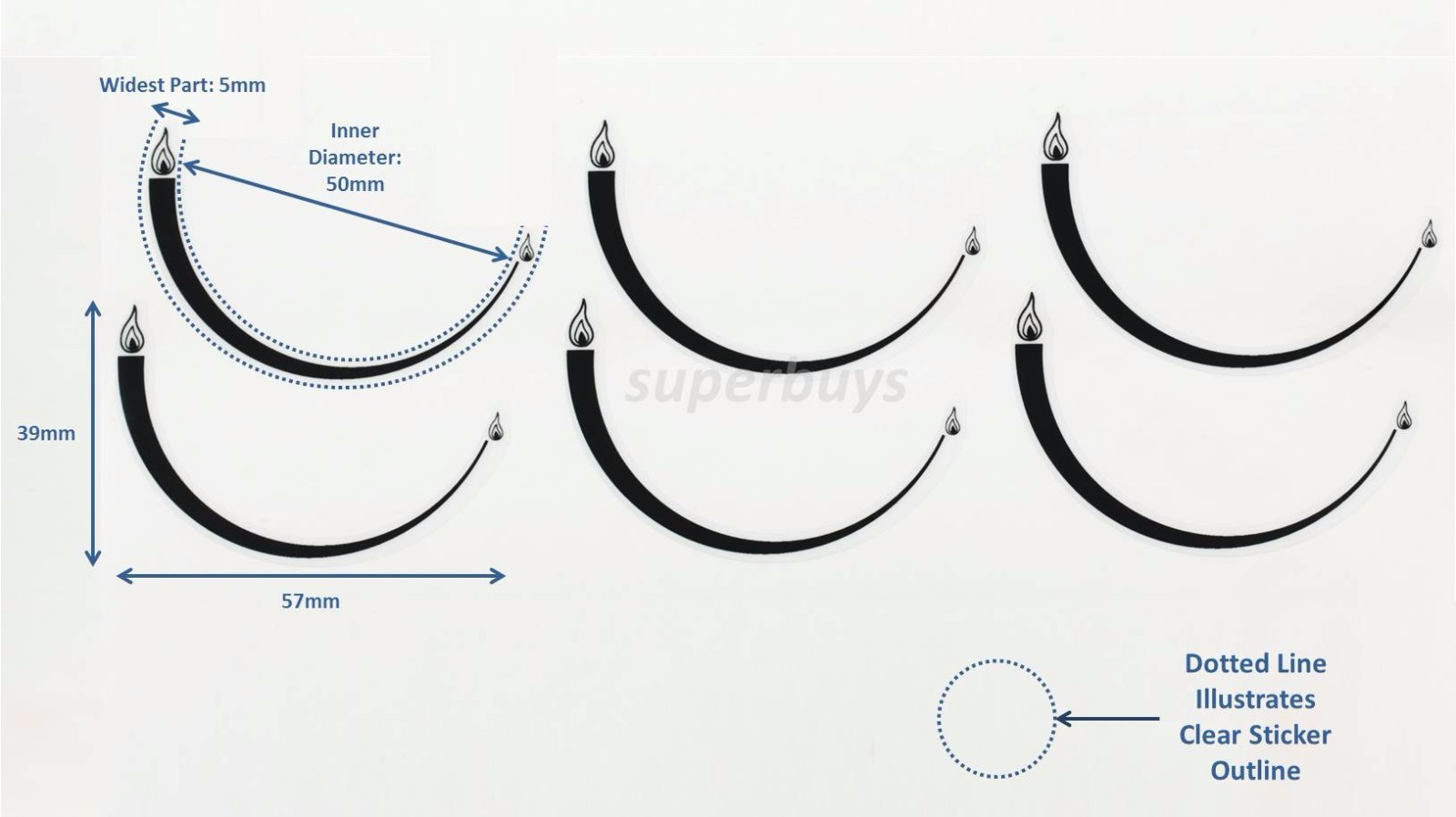 6 Clockwise Flame Gas Hob Dial Symbol Cooker Oven Stove Indicator Label ...