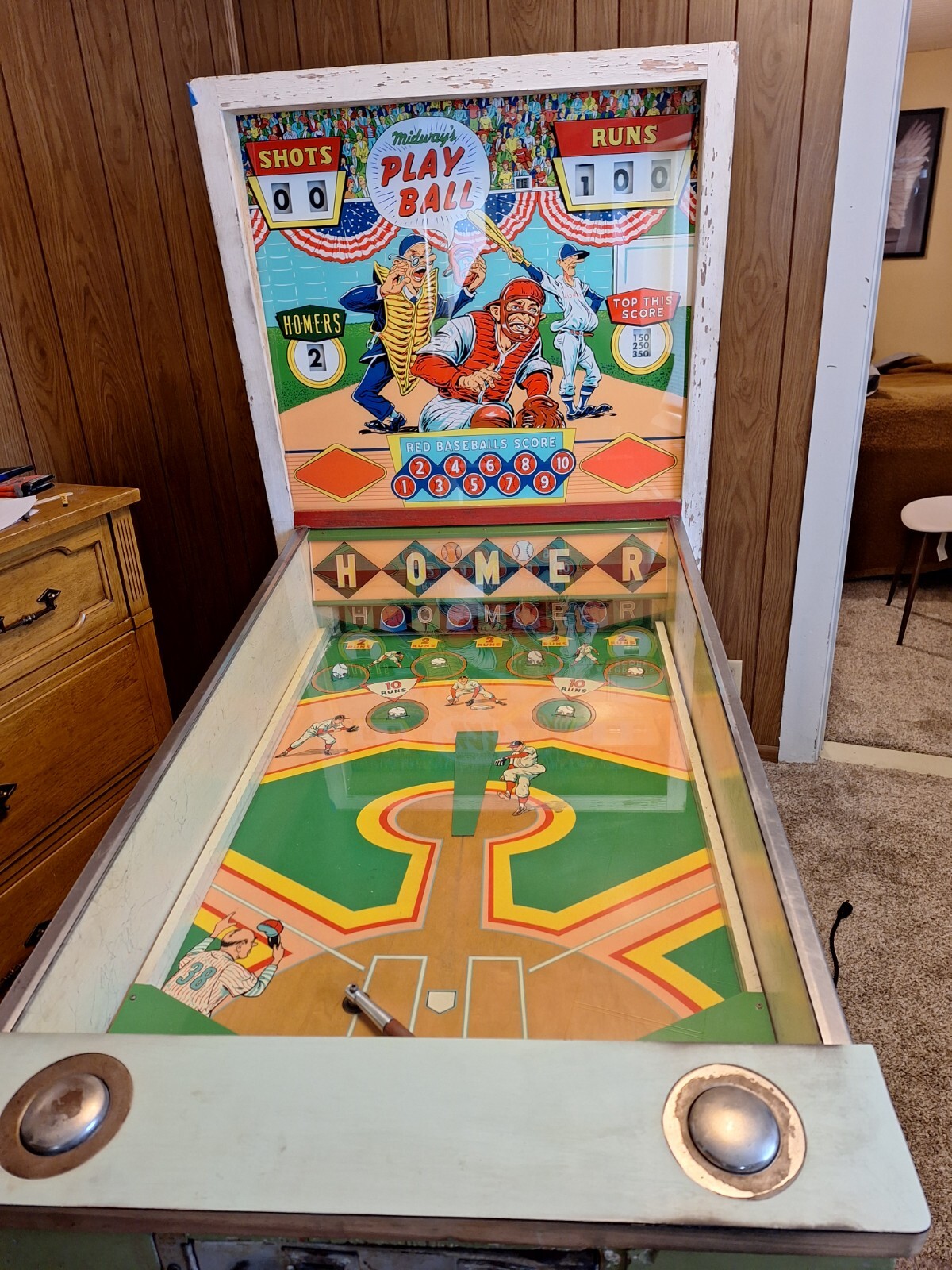1965 Midway "PLAY BALL" Pinnball Machine No Reserve | eBay