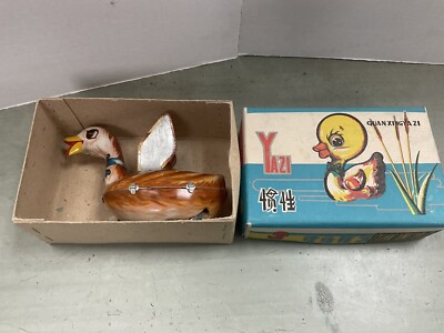 Vintage Wind up Flapping Friction Tin Toy Duck Japan | eBay