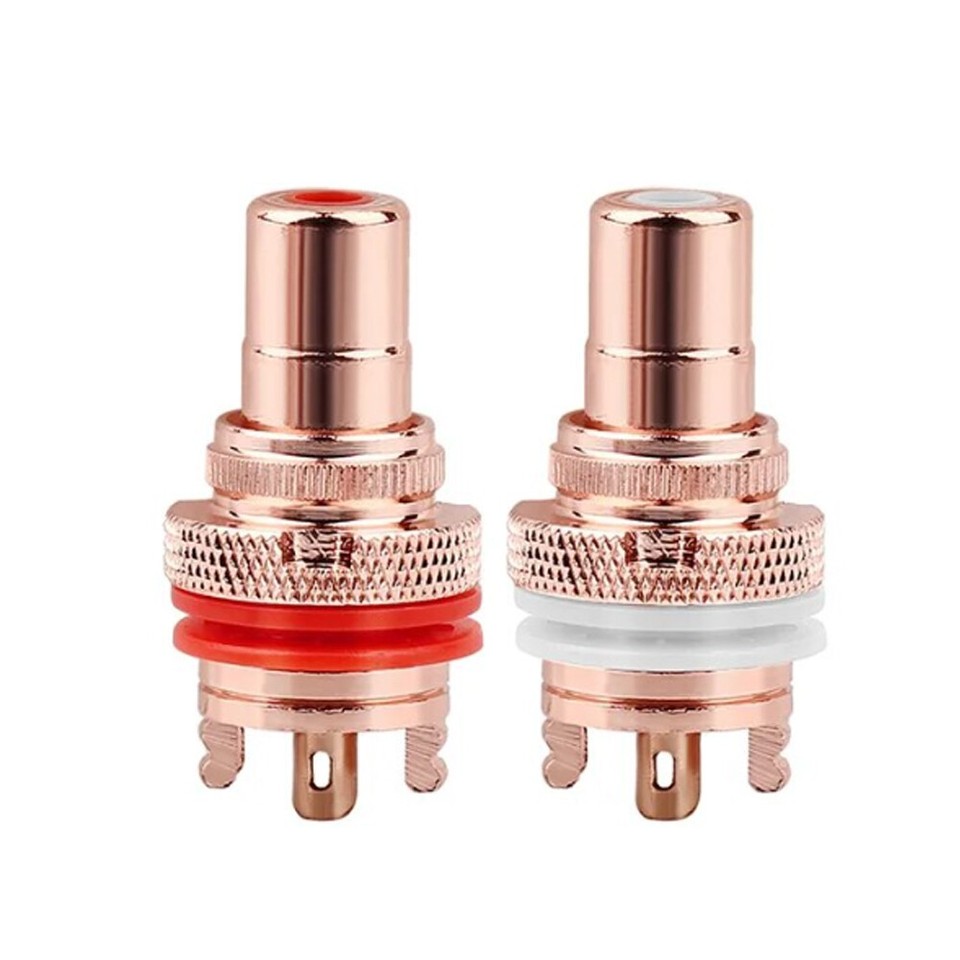 4/8/16x Hifi RCA Female Socket Chassis Connector Phono Copper Jack Amp ...