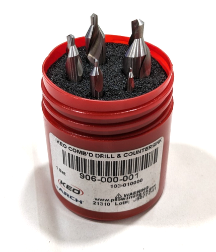 KEO Combined Drill & Countersink 5pc Set HSS Double End #1 - #5 906-000-001 | eBay