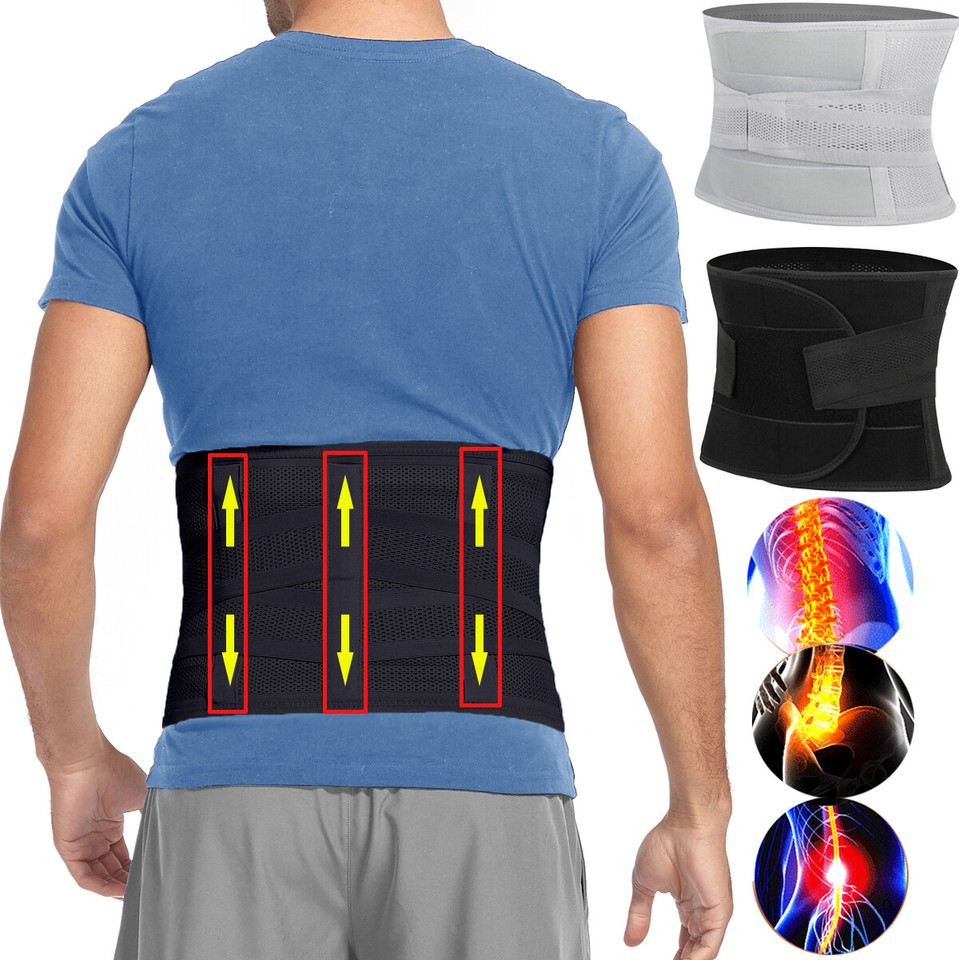Lower Back Brace Adjustable Lumbar Support Belt Sciatica Pain Relief ...